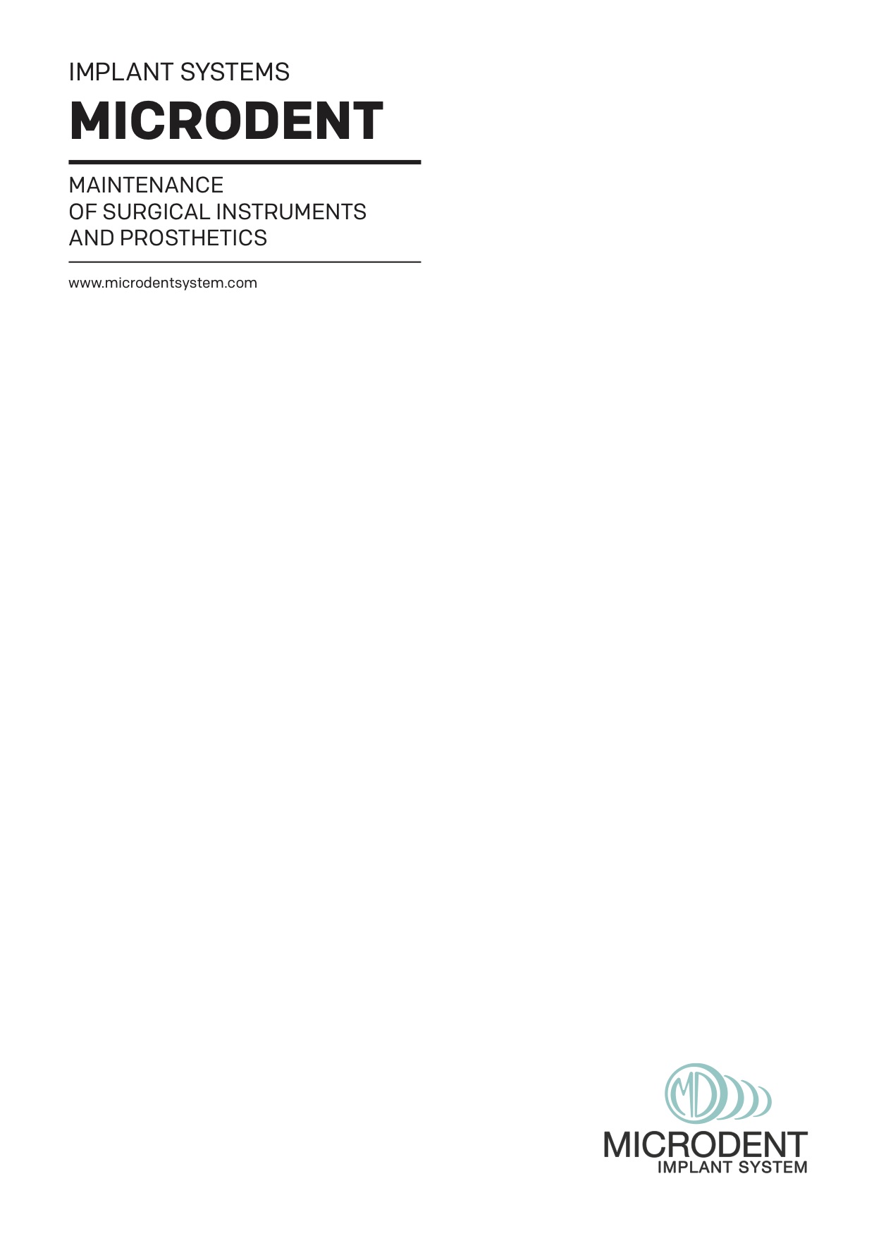 Instructions for use | Microdent Implant System